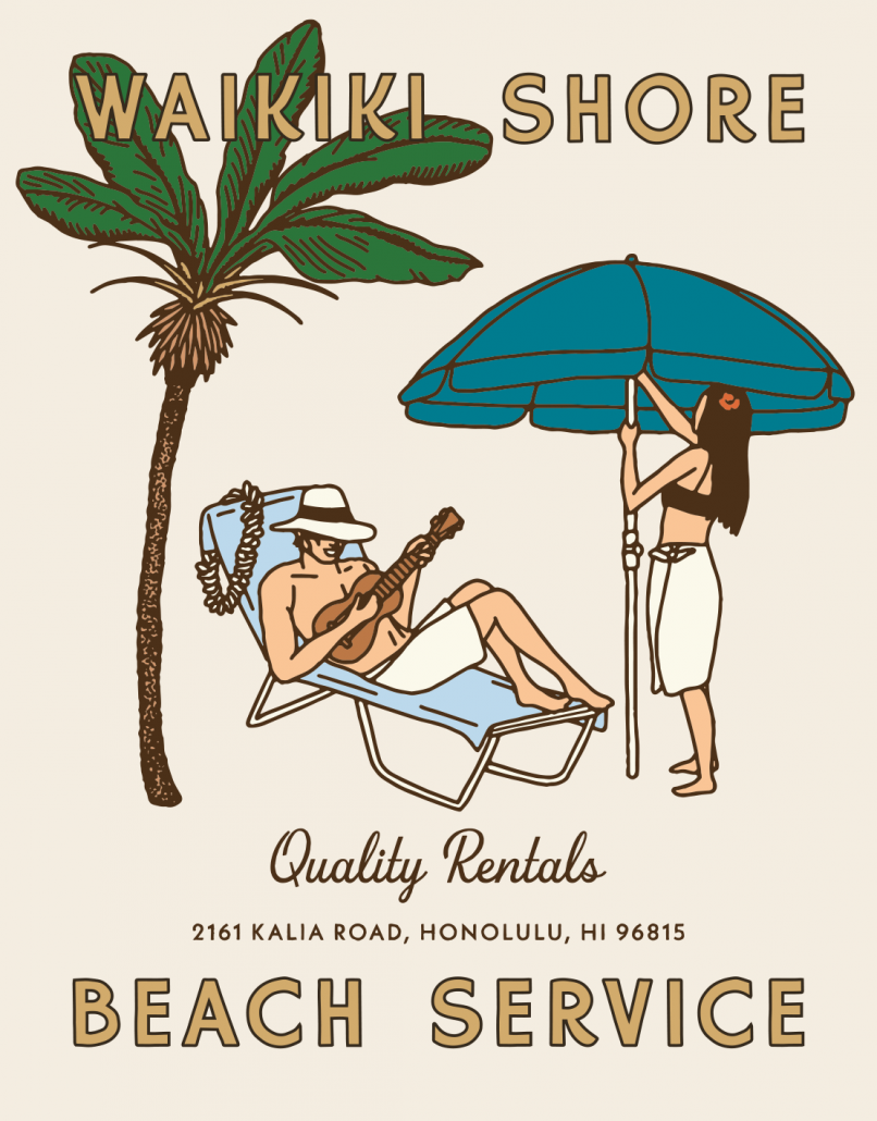 Waikiki Shore Beach Service - Hospitality branding by cocoskies.com